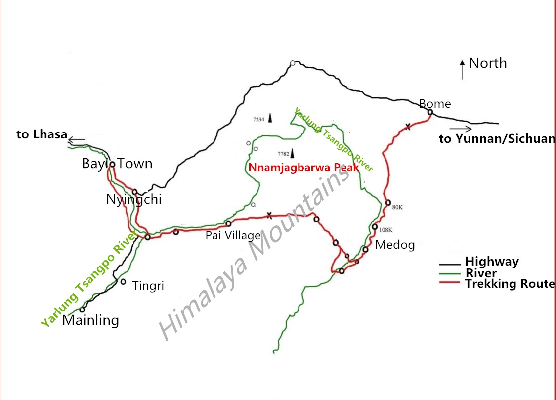 Map of Nyingchi Tibet | Detailed Nyingchi Travel Map, Location Map ...