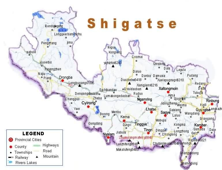Shigatse Maps, Map of Shigatse, ShigasteTravel Maps